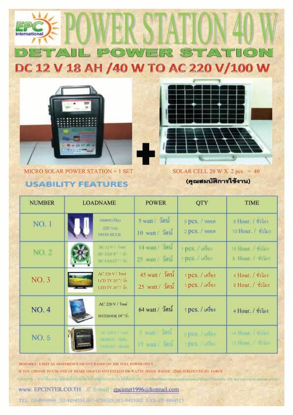 SOLAR POWER STATION 40W - epcinter